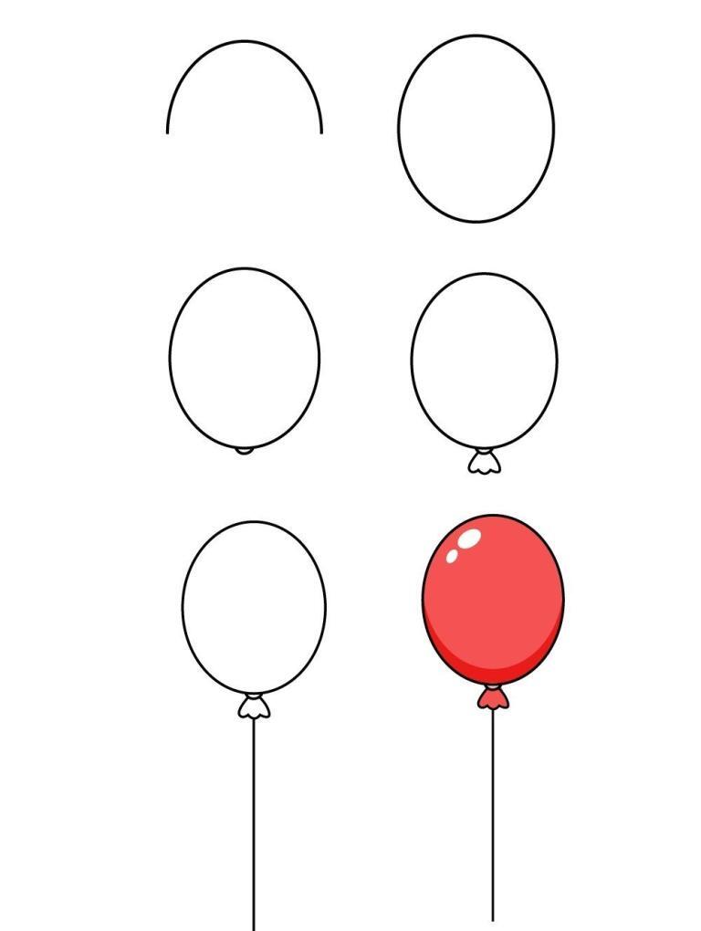 Hoe stap voor stap een ballon tekenen? - Stap Voor Stap Tekenen